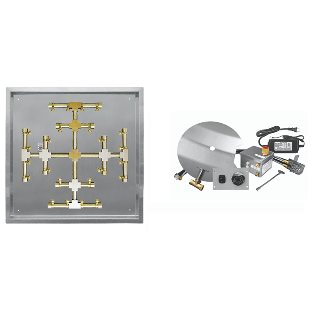 Firegear EI Gas Fire Pit Burner Kit w/ Square Drop-In Pan – Spotix