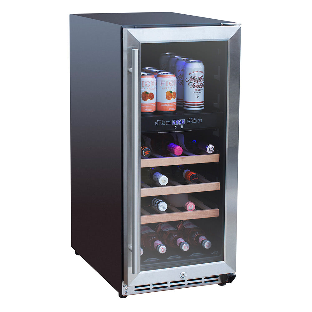 TrueFlame Outdoor Rated Dual Zone Wine Cooler, 15-Inches – Spotix